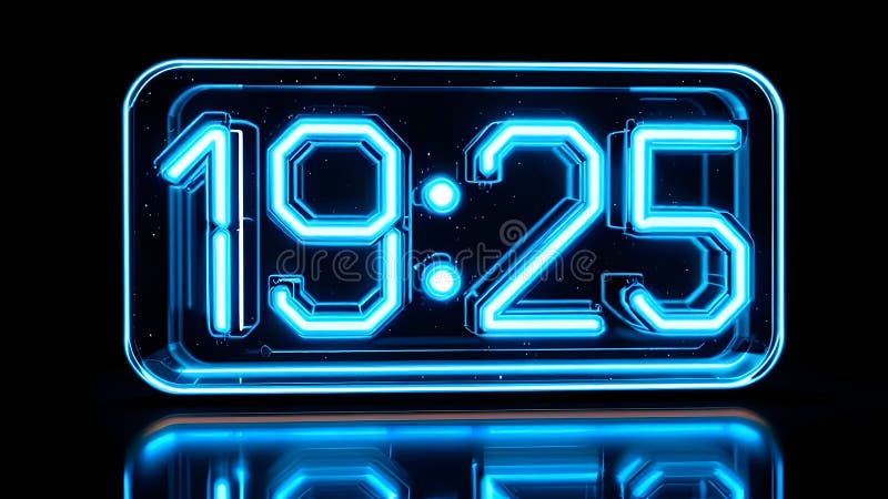 Abstract Concept of Neon Colored Clock Isolated on Black Background ...