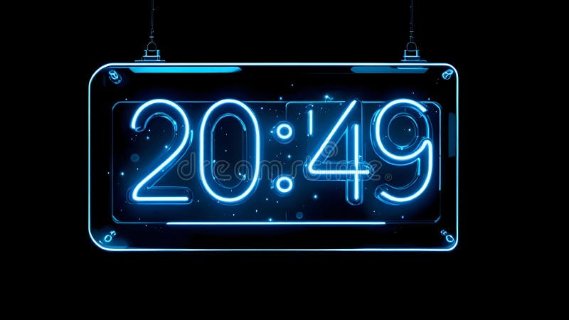 Abstract Concept of Neon Colored Clock Isolated on Black Background ...