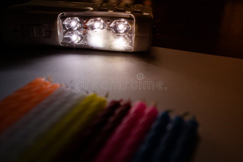 Shiny Effect from LED Light in the Dark Background with Birthday Candle ...