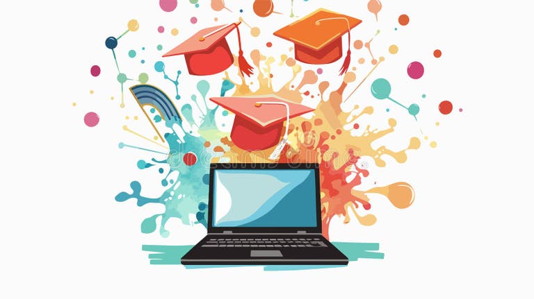 Modern Online Education Abstract Vector Illustration for Learning ...