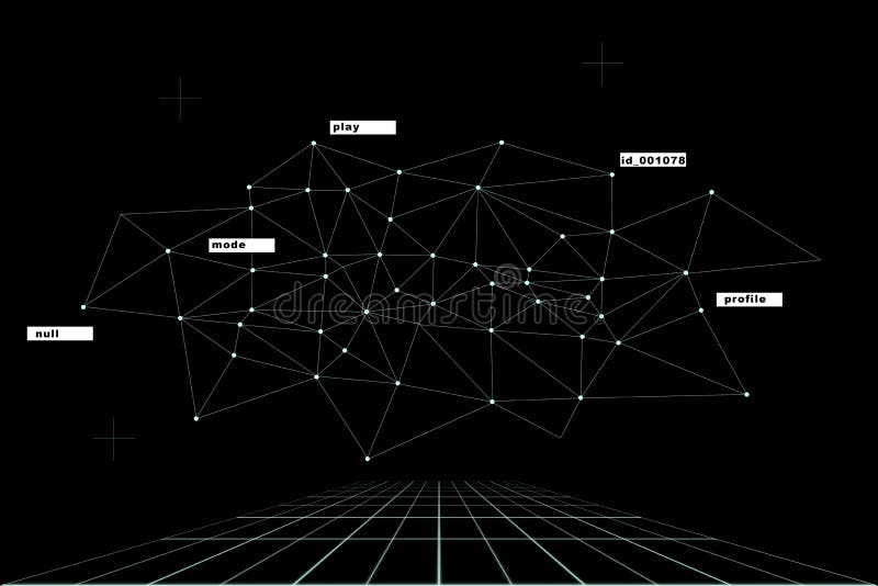 Abstract Concept, Polygonal Network in Cyberspace. Stock Photo - Image ...