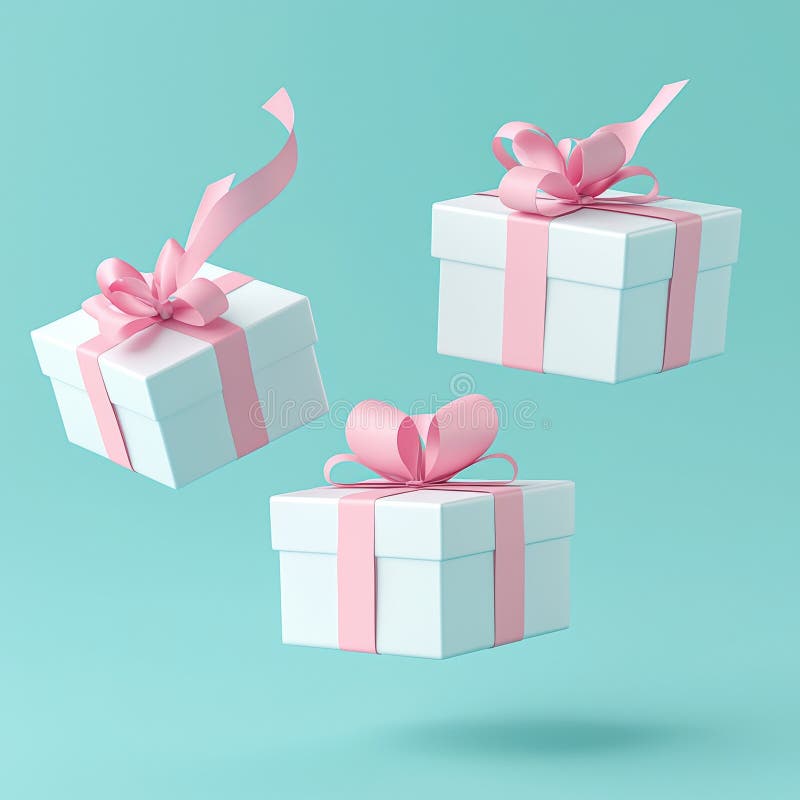 An Abstract Concept of a Present Box Floating on a Pastel Background ...