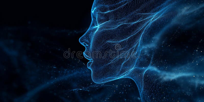 This is an Abstract Concept of a Profile of a Face Enhanced with ...
