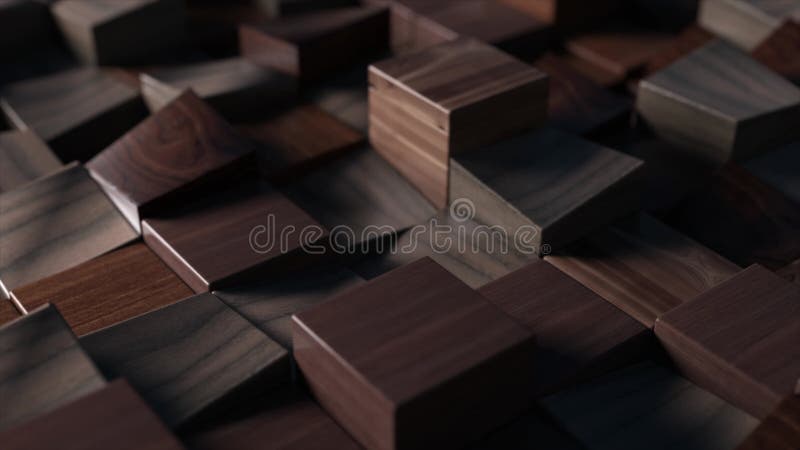 Abstract Concept. Rectangular Figures Made of Dark Wood Move ...