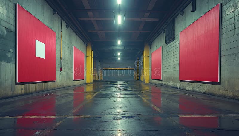 Abstract Concept with Red Frames in Urban Setting Stock Photo - Image ...