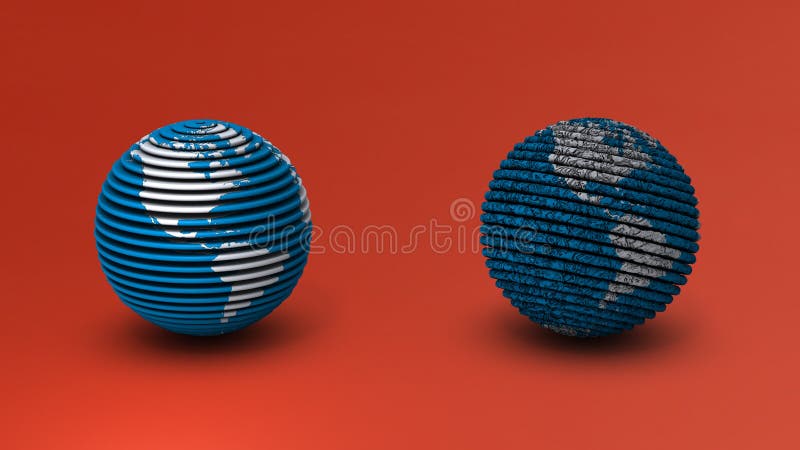 Abstract Concept Representing a Polluted Future Earth. Blue Earth and ...