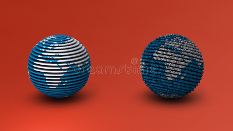 Abstract Concept Representing a Polluted Future Earth. Blue Earth and ...