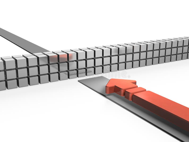 An Abstract Concept Representing a Stagnating Project. a Strong Wall ...