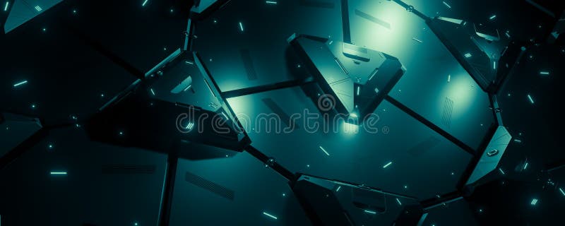 Abstract Concept of Sci-fi Block Triangle Stock Illustration ...