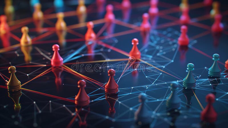 Abstract Concept of Social Network with Connected People Stock ...