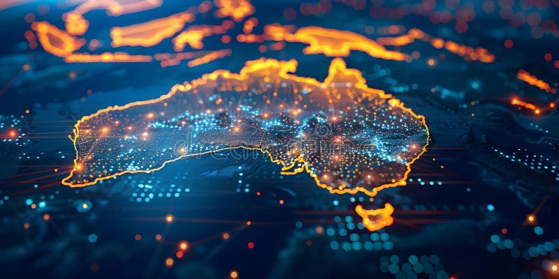 Abstract Concept of Technology and Connectivity Illustrated by Digital ...