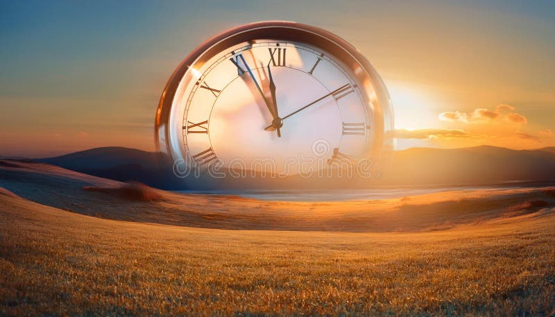 Abstract Concept of Timelessness with a Floating Clock Stock ...