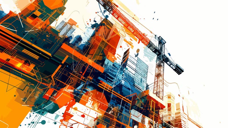 Modern Construction Technology Abstract Innovation Concept Stock Vector ...