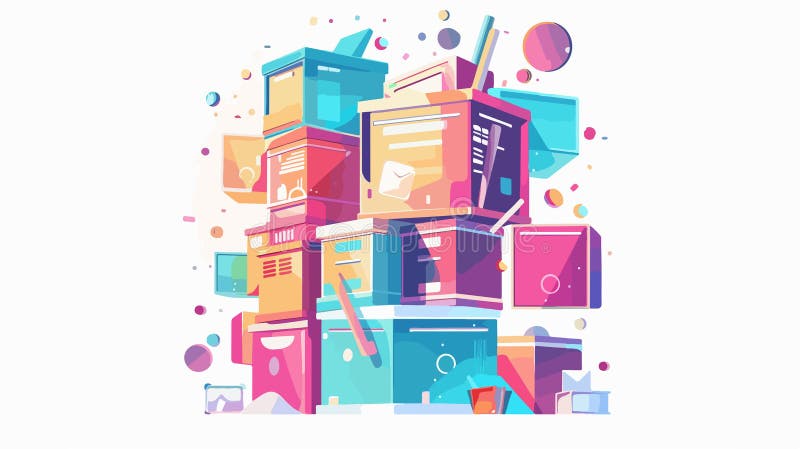 Abstract Database Storage Concept Vector Illustration Stock Vector - Illustration of abstract ...