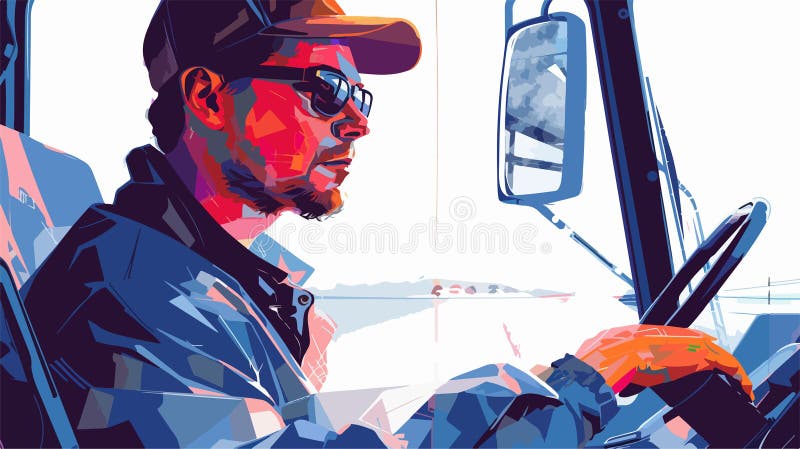 Abstract Bus Driver Vector Illustration Concept Stock Vector ...