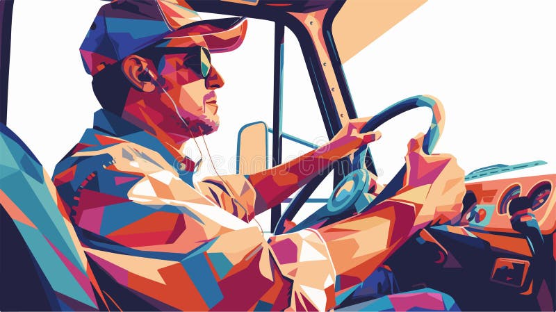 Abstract Bus Driver Vector Illustration Concept Stock Vector ...