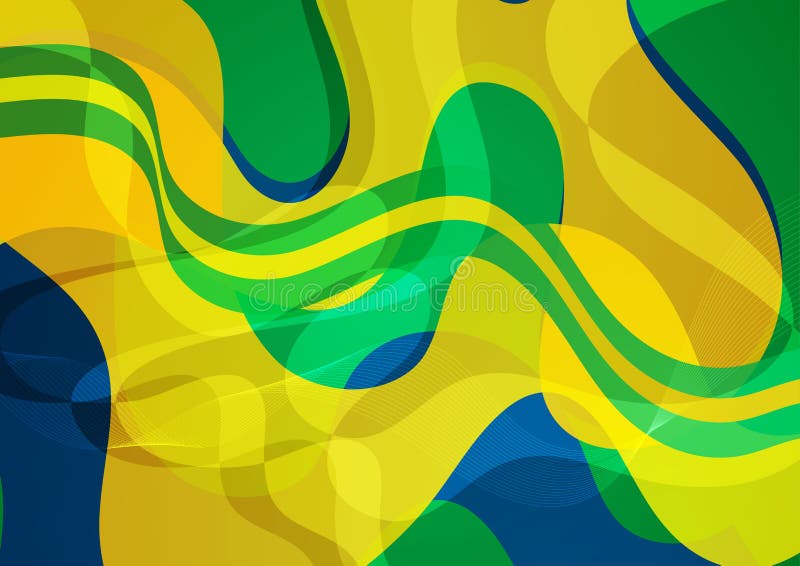Abstract Concept Wavy Pattern Brazil Background Stock Vector ...