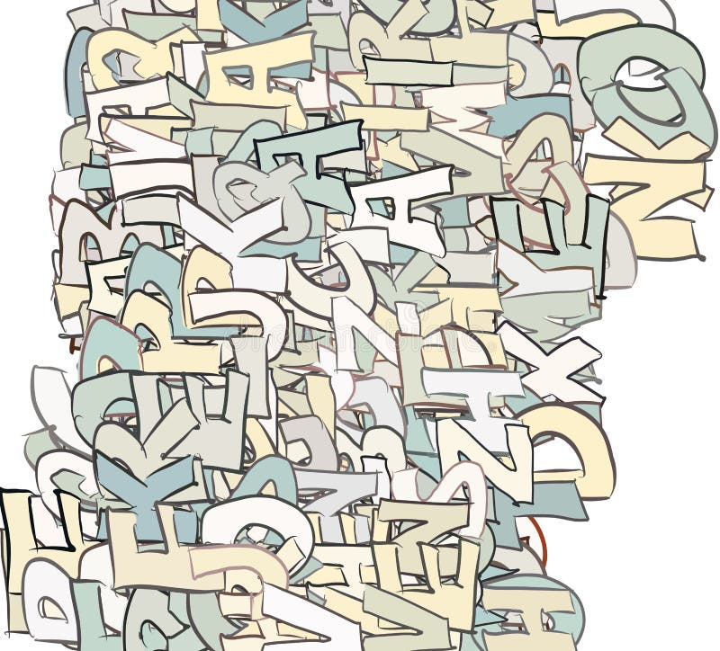 Abstract Conceptual Colorful Alphabets Letters. Type, Style, Surface ...