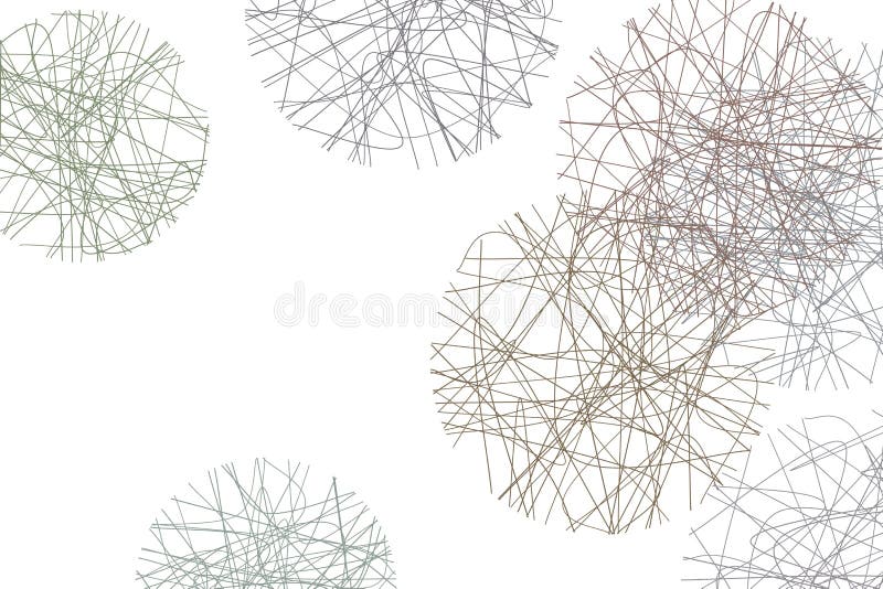 Abstract Conceptual Geometric Messy Random Line Circles Pattern. Color ...