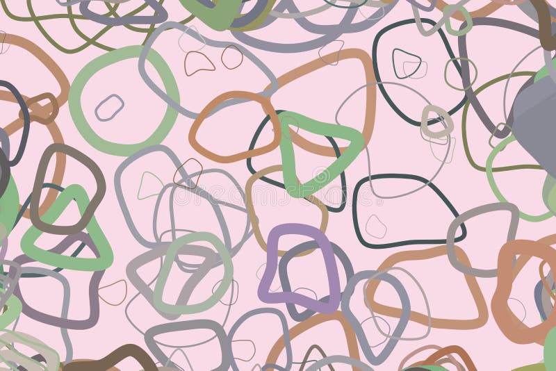 Abstract Conceptual Geometric Random Rounded Shapes Pattern. Details ...