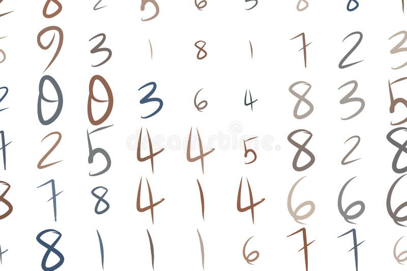 Numbers Abstract, Hand Drawn Texture, Backdrop or Background. Design ...