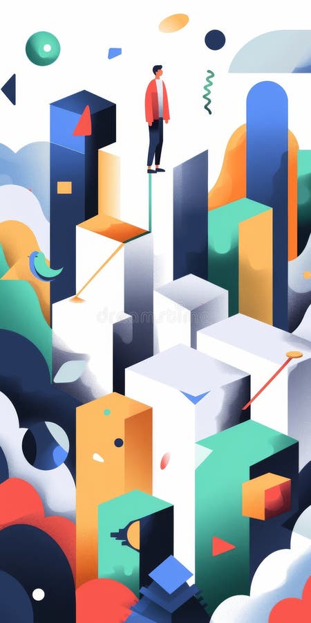 Abstract Conceptual Illustration of Marketing Strategy Planning. Stock ...