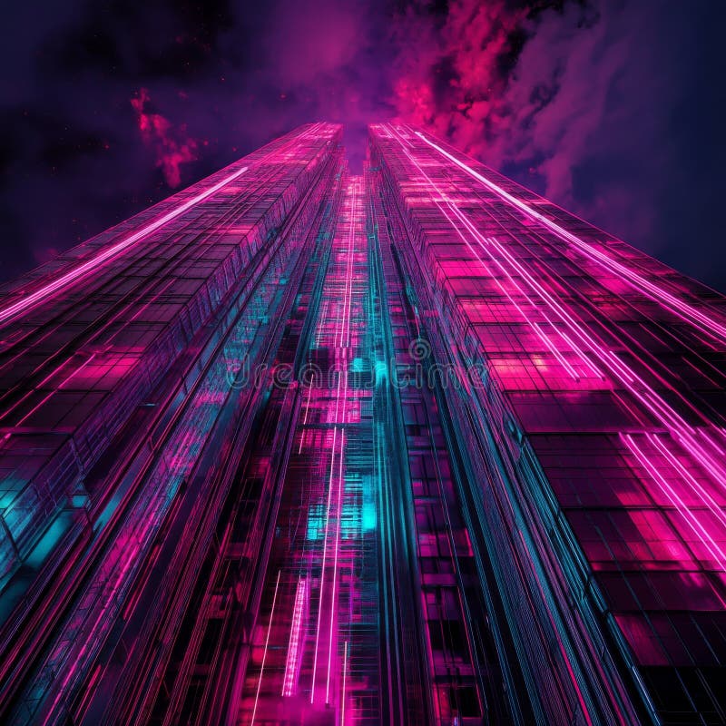 Abstract Conceptual Image of a Futuristic Skyscraper Stock Illustration ...