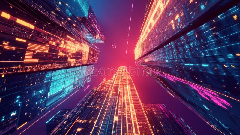 Abstract Conceptual Image of a Futuristic Skyscraper Stock Illustration ...