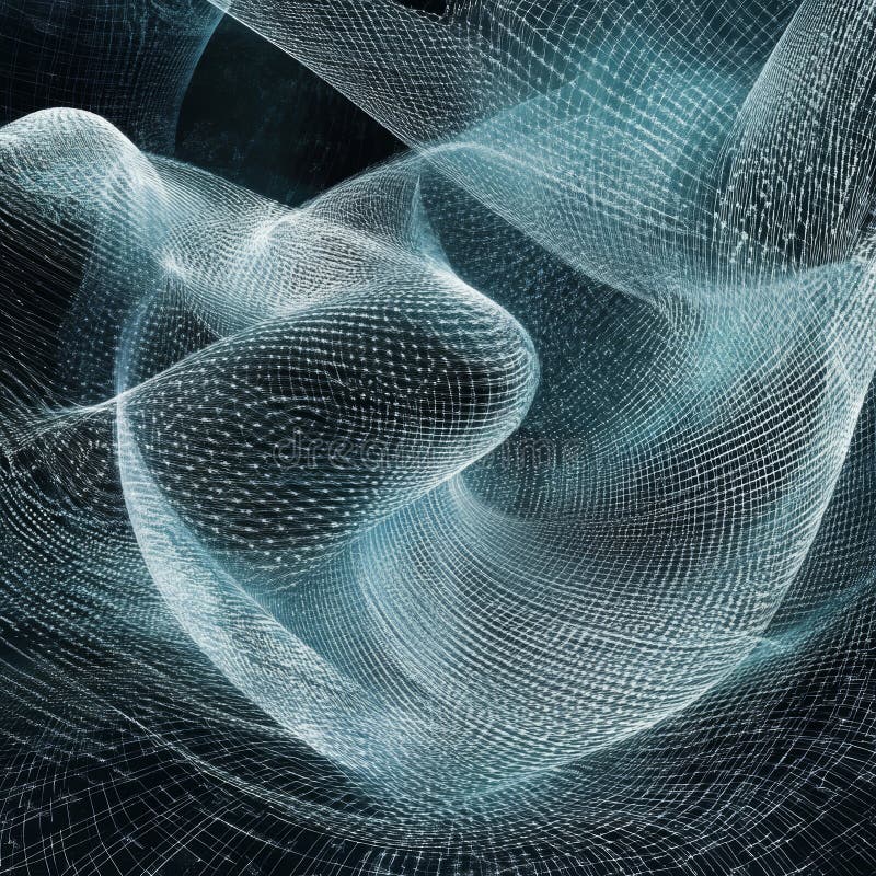 Abstract Conceptual Mesh Composition Illustrating Flowing Data Stock ...