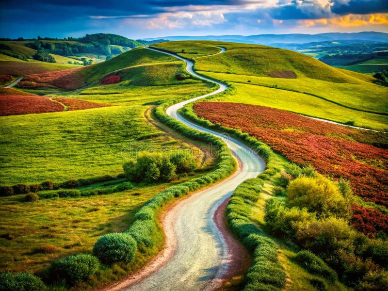 Abstract Conceptual Photography a Dotted Line Path Illustrates Journeys ...