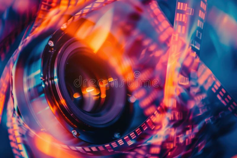 Abstract Conceptual Shot of Film Production, Highlighting Visual ...