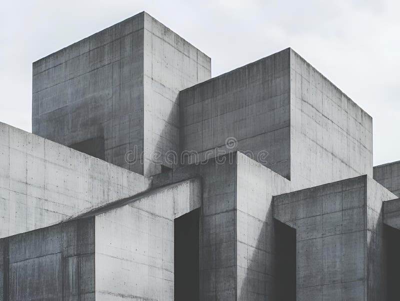 Abstract Concrete Architectural Composition Stock Illustration ...