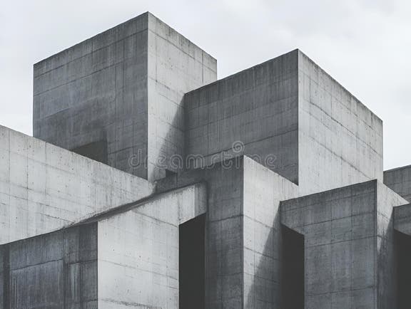 Abstract Concrete Architectural Composition Stock Illustration ...