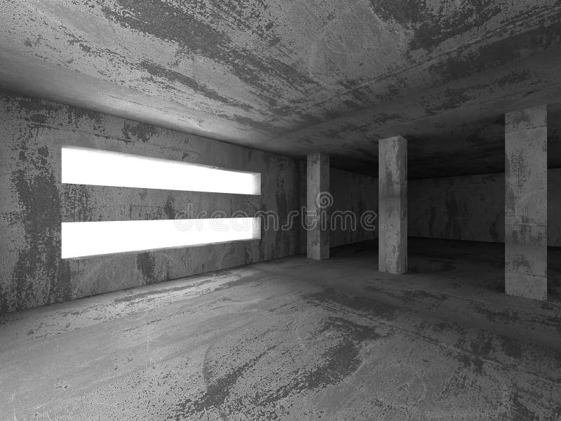 Abstract Concrete Architecture Basement Room Geometric Background Stock ...