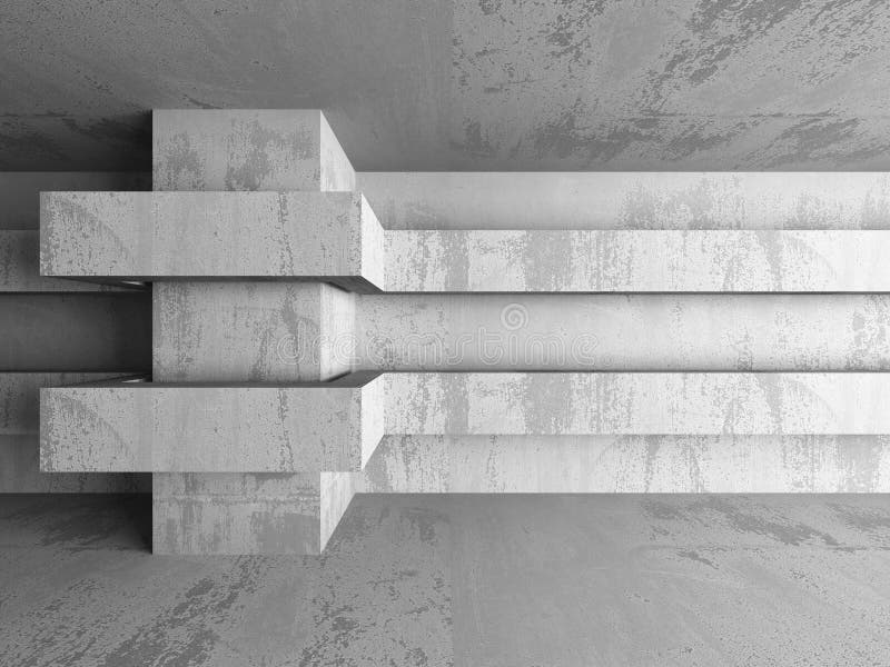 Abstract Concrete Architecture Basement Room Geometric Background Stock ...