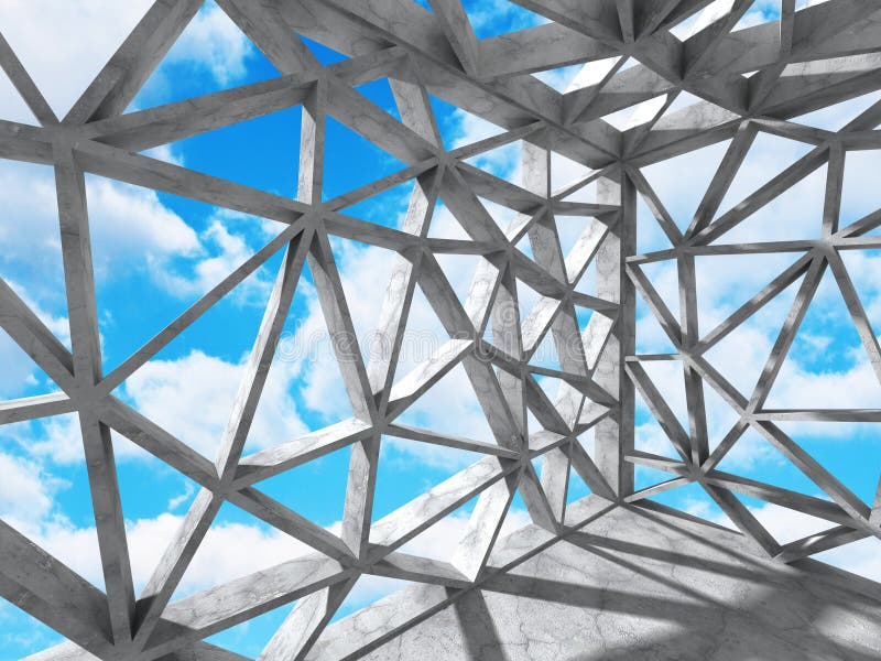 Abstract Concrete Architecture Construction on Sky Background Stock ...