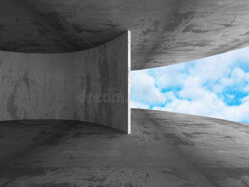 Abstract Concrete Architecture Construction on Sky Background Stock ...
