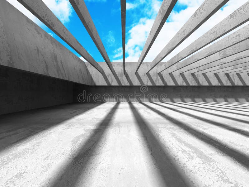 Abstract Concrete Architecture Construction on Sky Background Stock ...