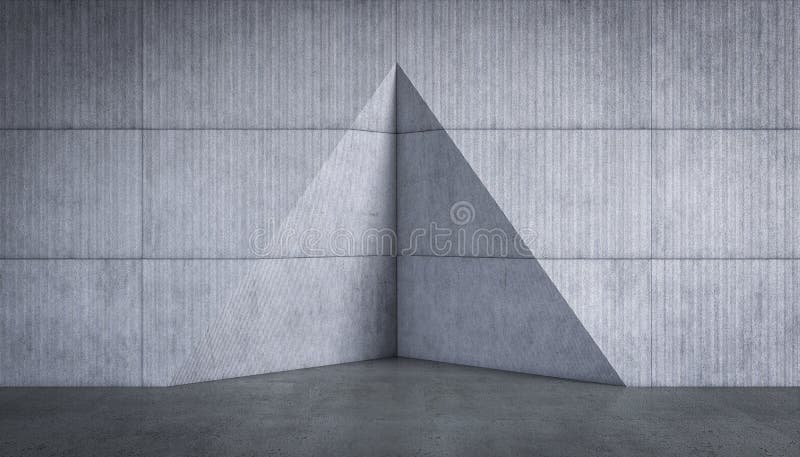 Abstract Concrete Architecture with Triangular Niche Stock Illustration ...