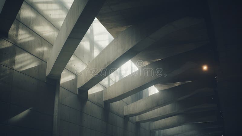 Abstract Concrete Building Art Photo Generative AI Stock Illustration ...