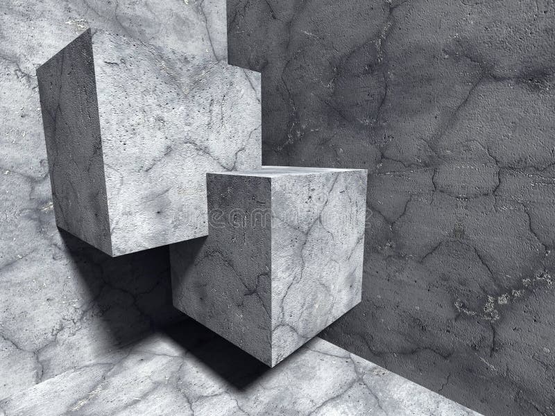 Abstract Concrete Cubes Architecture Construction Background Stock ...