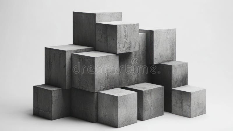 Abstract Concrete Cubes Composition: a Minimalist 3D Render Stock ...
