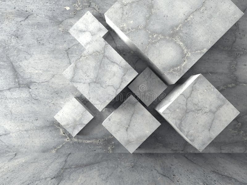 Abstract Concrete Cubes Design Architecture Background Stock ...