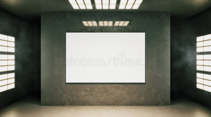 Abstract Concrete Interior with Poster Stock Illustration ...