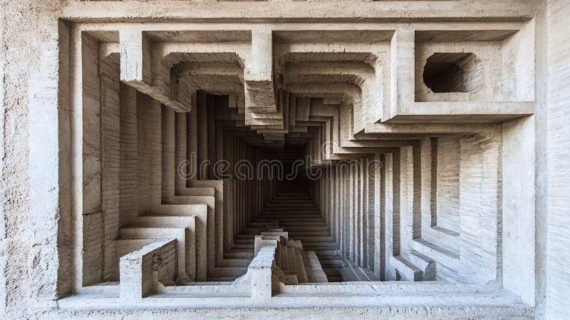 Abstract Concrete Maze Architecture Design High Quality Image Stock ...
