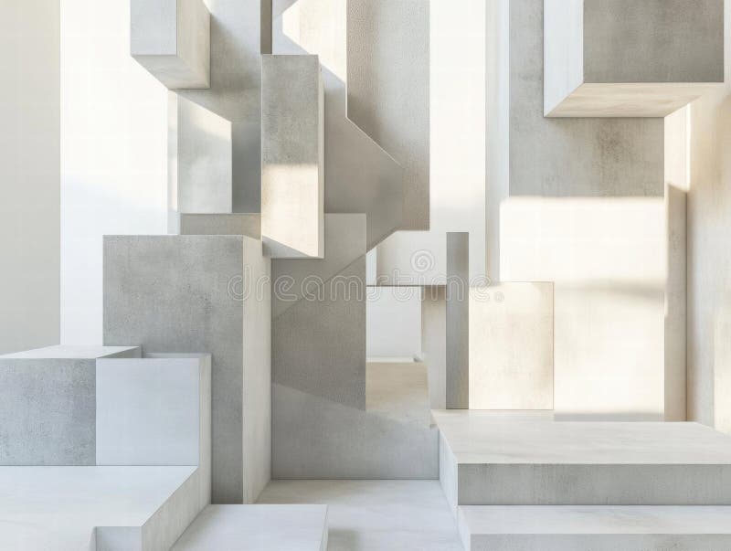 Abstract Concrete Minimalist Sculpture, Modern Architecture and ...