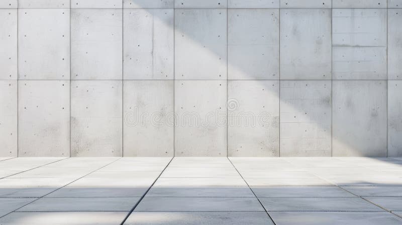 Abstract Concrete Room Background, Modern White Wall and Floor of Empty ...