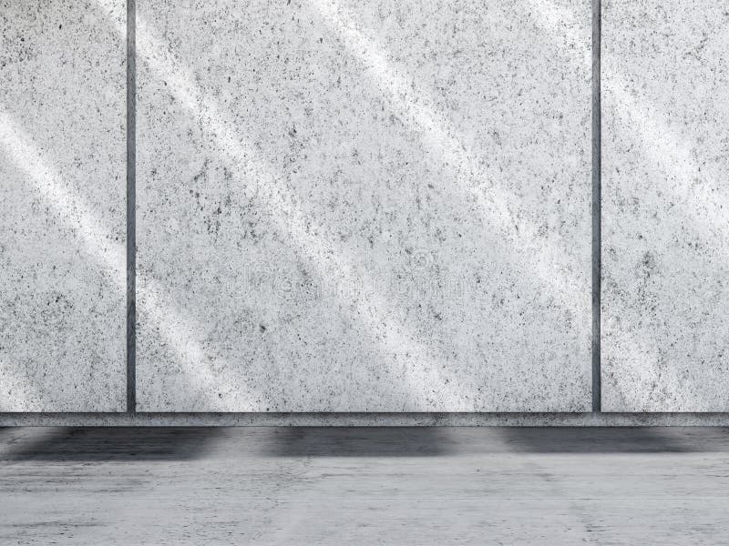 Abstract Concrete Room Interior with Shadow Lines Stock Illustration ...