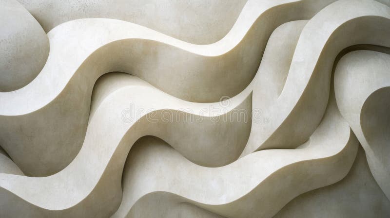 Abstract Concrete Sculpture Wave Forms Stock Illustration ...