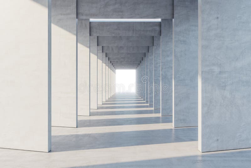 Abstract Concrete Square Corridor. Space and Hallway Concept Stock ...